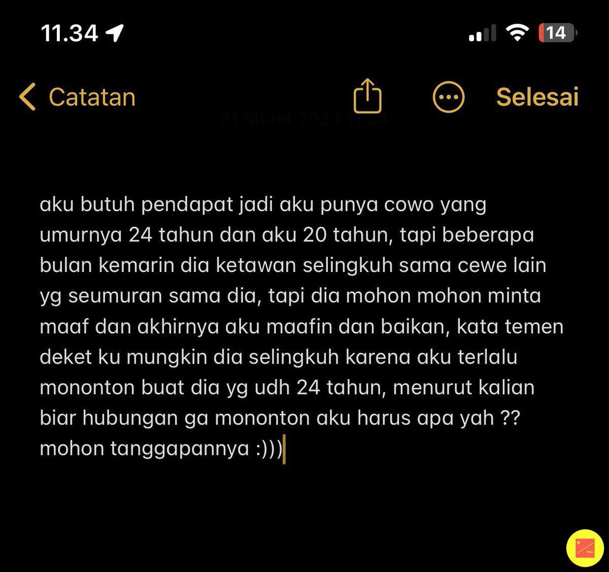 CEK RULES on Twitter: "18! Biar hubungan gak monoton aku harus apa?? (Titipan)"