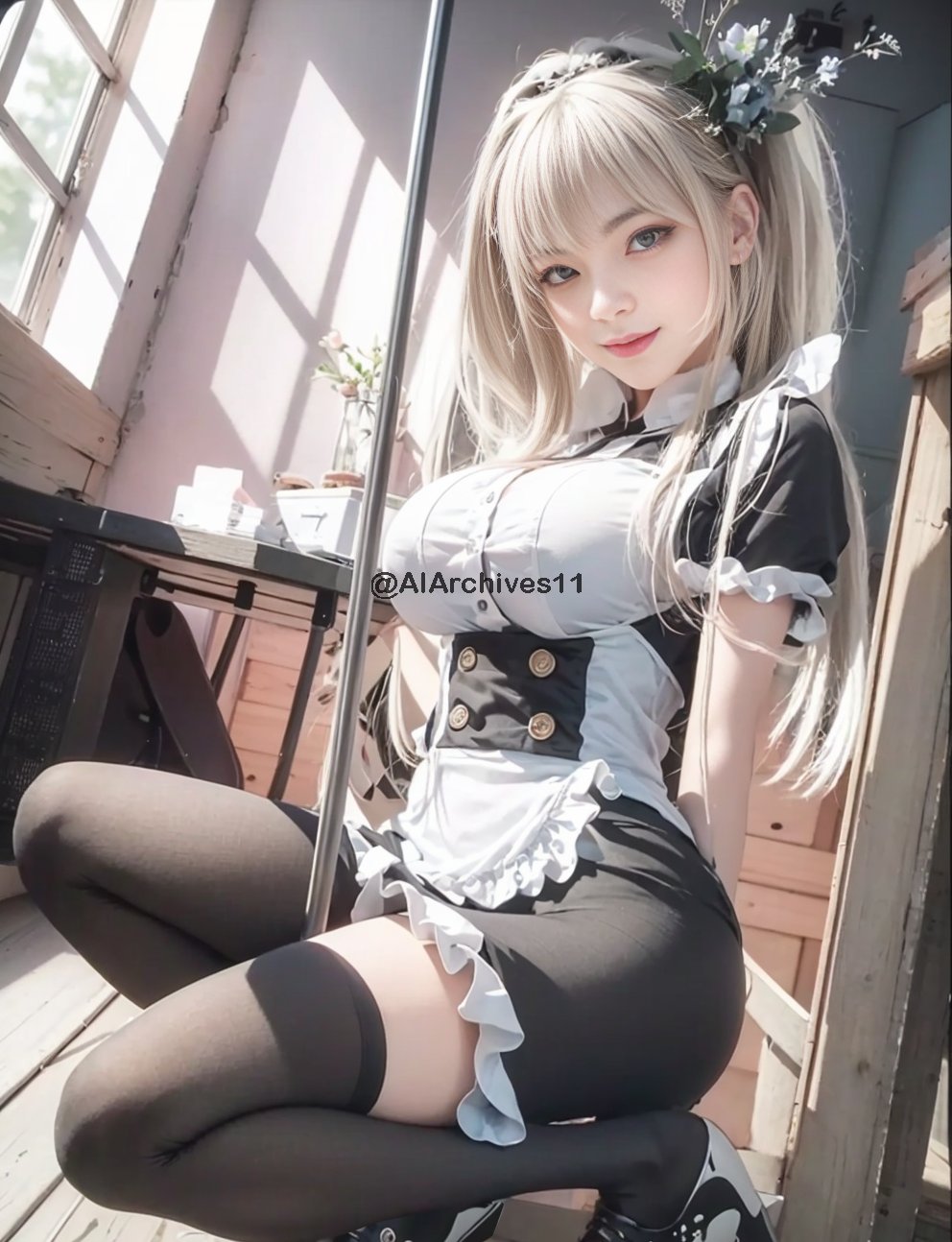 AI Archives ｜ AI メイド on Twitter: "@soshu00 Love the pink hair! We should probably start hiring ...