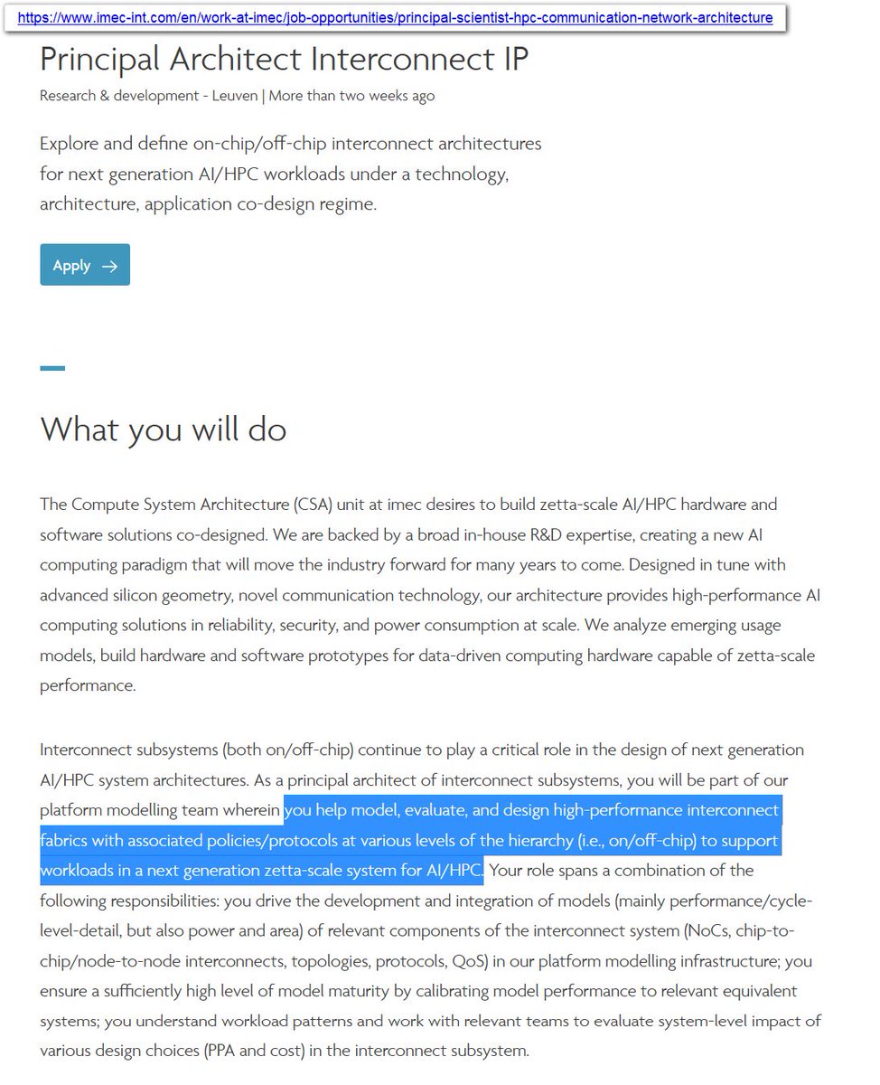 OGAWA, Tadashi on Twitter: "=> imec Compute Systems Arch Unit zetta-scale AI/HPC Principal ...