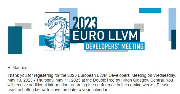 Maurice Heumann on Twitter: "I'll be at the 2023 EuroLLVM 🎉"