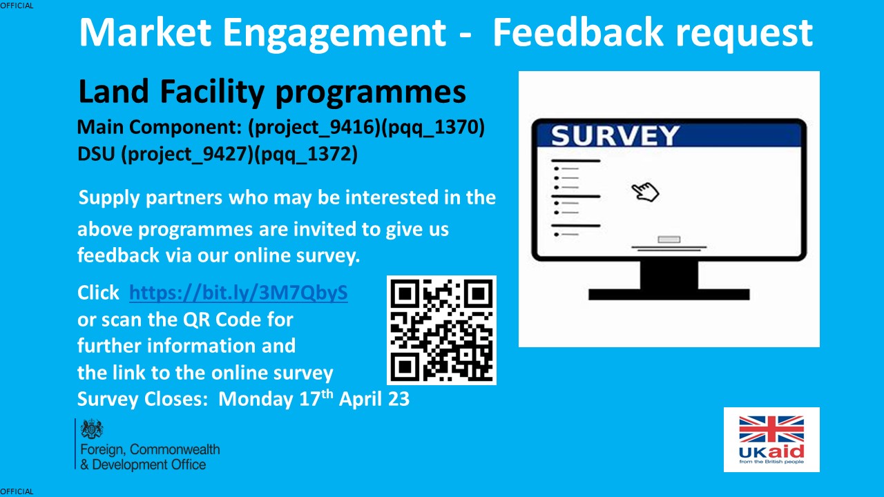 FCDO Procurement on Twitter: "Continued Market Engagement – Land Facility programme: Main ...