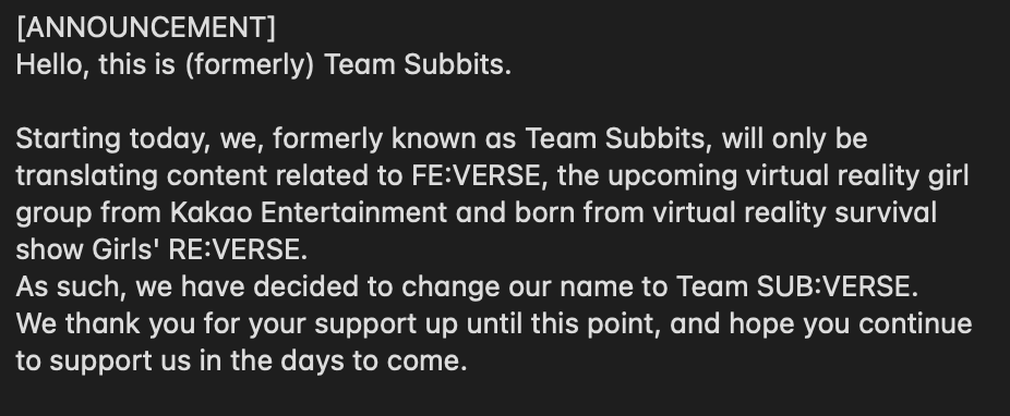 LOONA's Subbits on Twitter: "[ANNOUNCEMENT] Hello, this is (formerly) Team Subbits. https://t.co ...