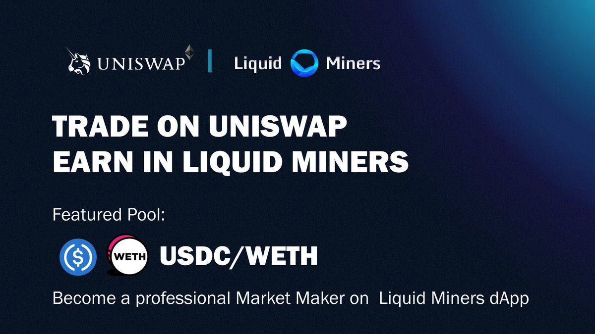 Liquid Miners on Twitter: "📣 𝗡𝗘𝗪 𝗥𝗘𝗪𝗔𝗥𝗗 𝗣𝗢𝗢𝗟 𝗔𝗟𝗘𝗥𝗧 📣 Trade on @Uniswap & Boost your earnings ...