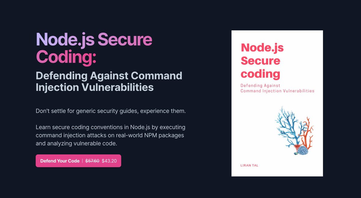 Liran Tal On Twitter Woah So I M Publishing A New Book 🚀🎁 Preorder 👉 Nodejs Secure