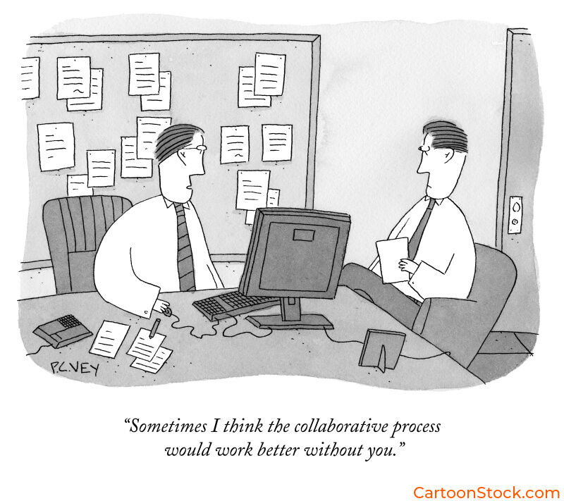 Collaboration Funny Cartoon