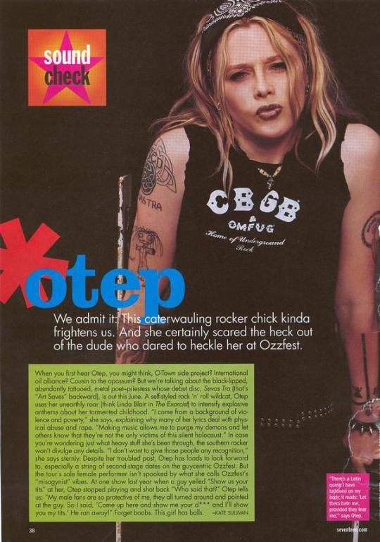 crazy ass moments in nu metal history on Twitter: "Otep [@otepofficial] profiled in Seventeen ...
