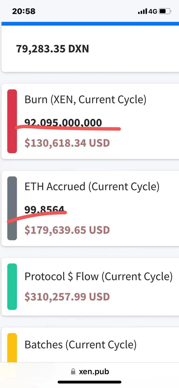 crypto加密B哥 on Twitter: "$XEN 被生态项目dbxen拉的翻倍了 一天就销毁了920亿xen 分红高达18万u 保持冷静，不要过度兴奋，这仅仅是xen生态系列的一个开始 ...