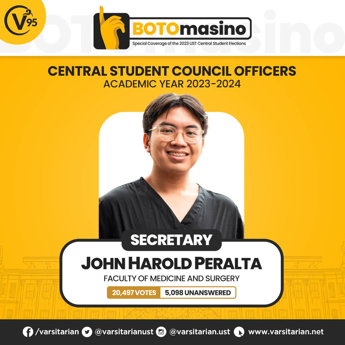 The Varsitarian on Twitter: "John Harold Peralta is the new secretary of the UST Central Student ...