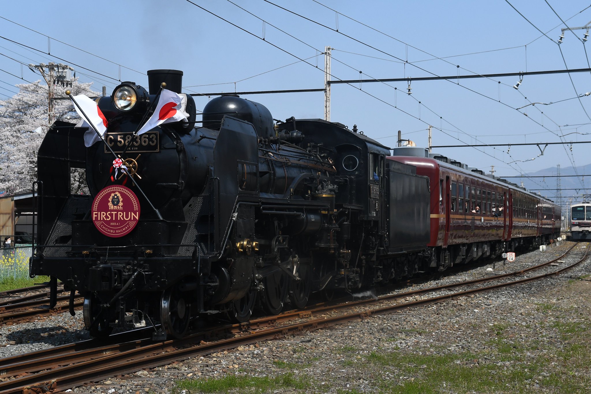 真夜月 on Twitter: "2023/04/01 秩父鉄道 5001レ SLパレオエクスプレス(SLファーストラン号) C58 363+12系4B 撮影していた皆様、お疲れ様でした ...