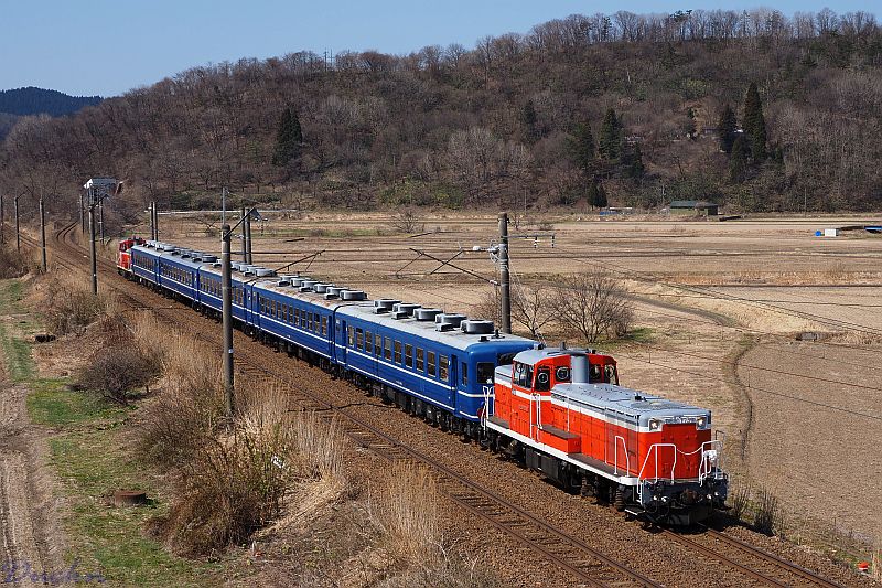 空鉄 on Twitter: "RT @DucknS: 2023/4/1 ツガルツナガル号 DE10 1759+12系5B+DE10 1647 ①②八郎潟～鯉川 9:00頃 ③④富根～二ツ井 ...
