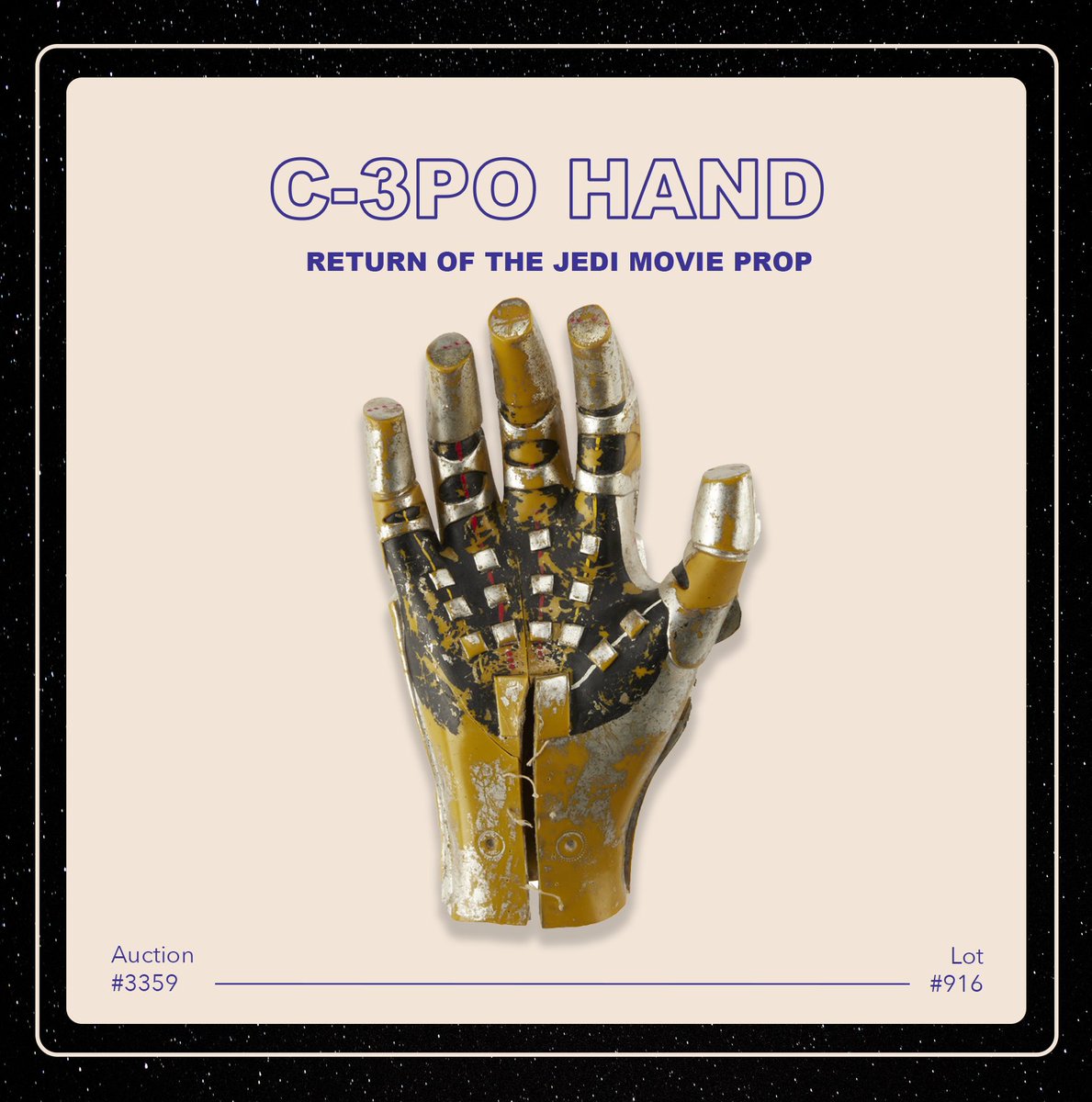 An original hand prop as seen worn by Anthony Daniels as C-3PO in Star ...