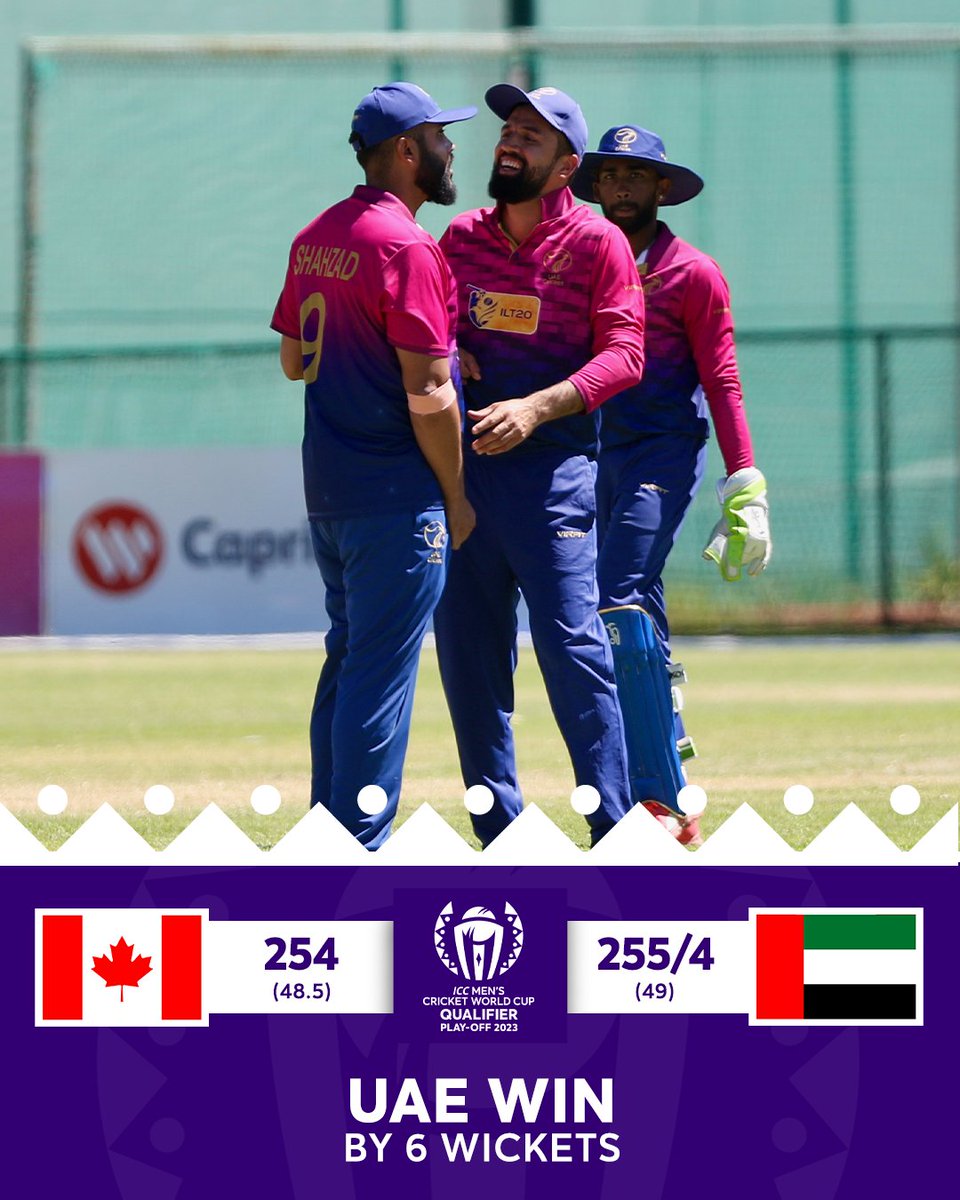 ICC on Twitter: "UAE chase down 255 to beat Canada! Watch all the action LIVE and for FREE on ...