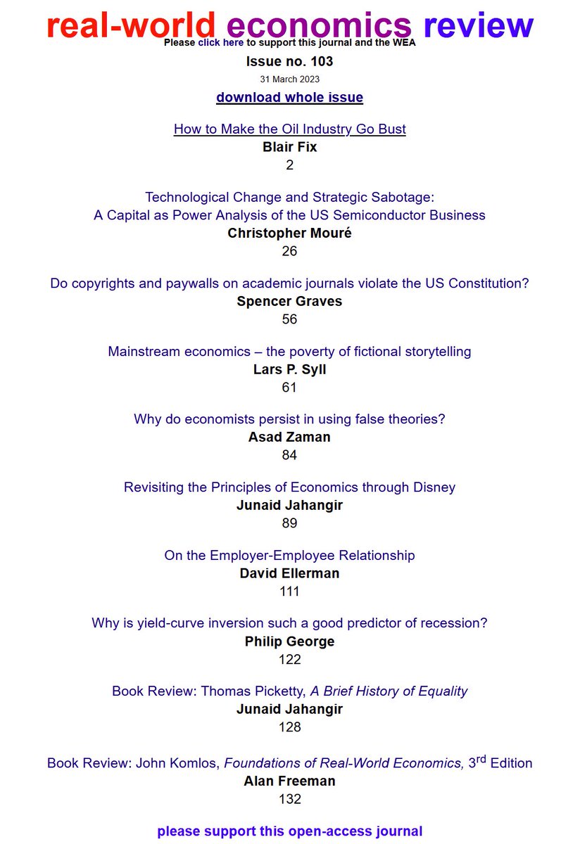 Issue 103 of Real-World Economics Review is out | LARS P. SYLL