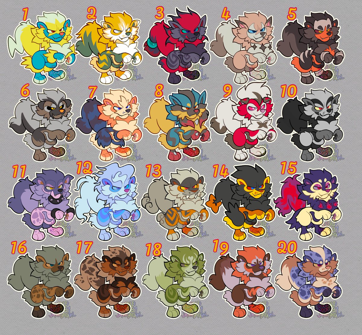 ARCANINE FUSION ADOPTS $35 EACHDM OR C」|Kᑌᑎᗩ 🧡🤍💖🐀のイラスト