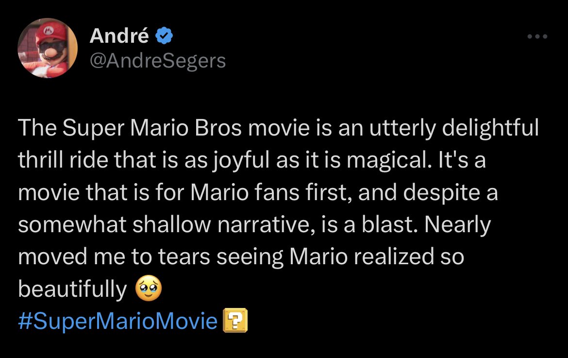 Film Updates On Twitter First Reactions To ‘the Super Mario Bros