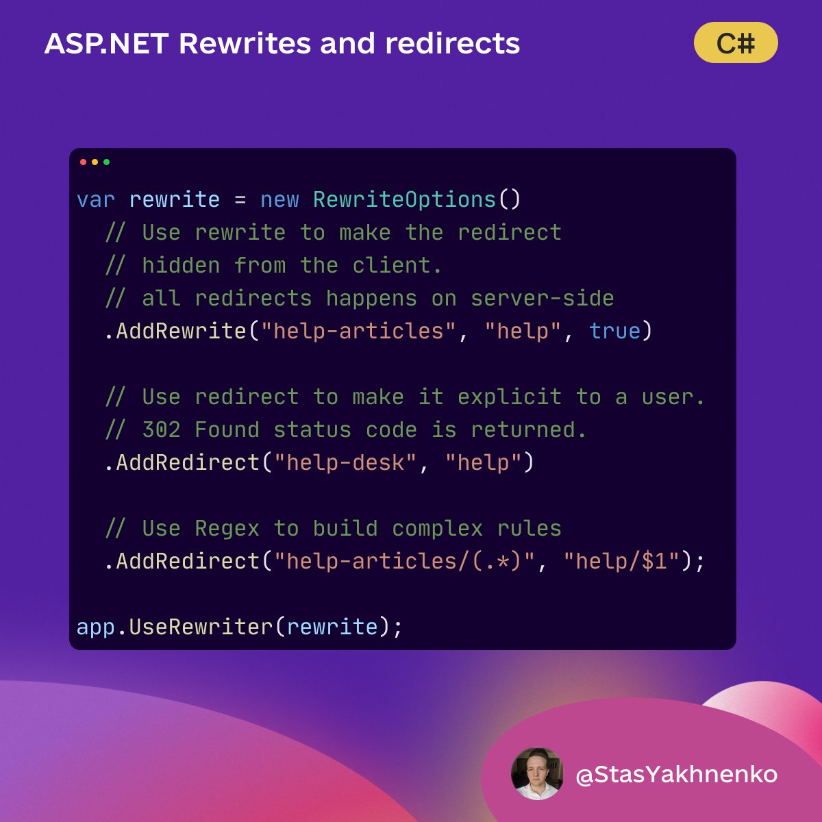 Stas Yakhnenko on Twitter: "Quick and handy #aspnet tip 🌟 Let's say you want to rename an ...