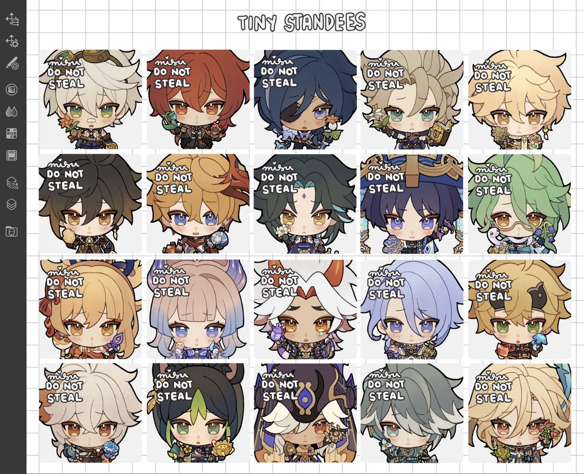 「sketched the liyue clear sticker sheet for the stretch goals」misu 😓🤡の漫画