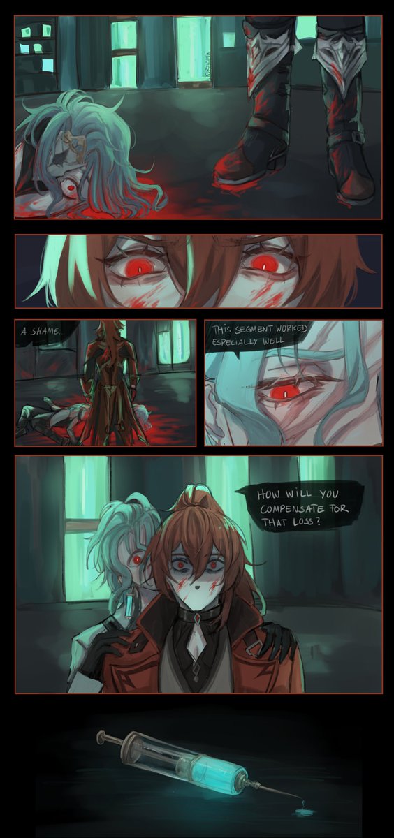 Kuroizuna on Twitter: "After TW blood #diluc #dottore #genshinimpact"