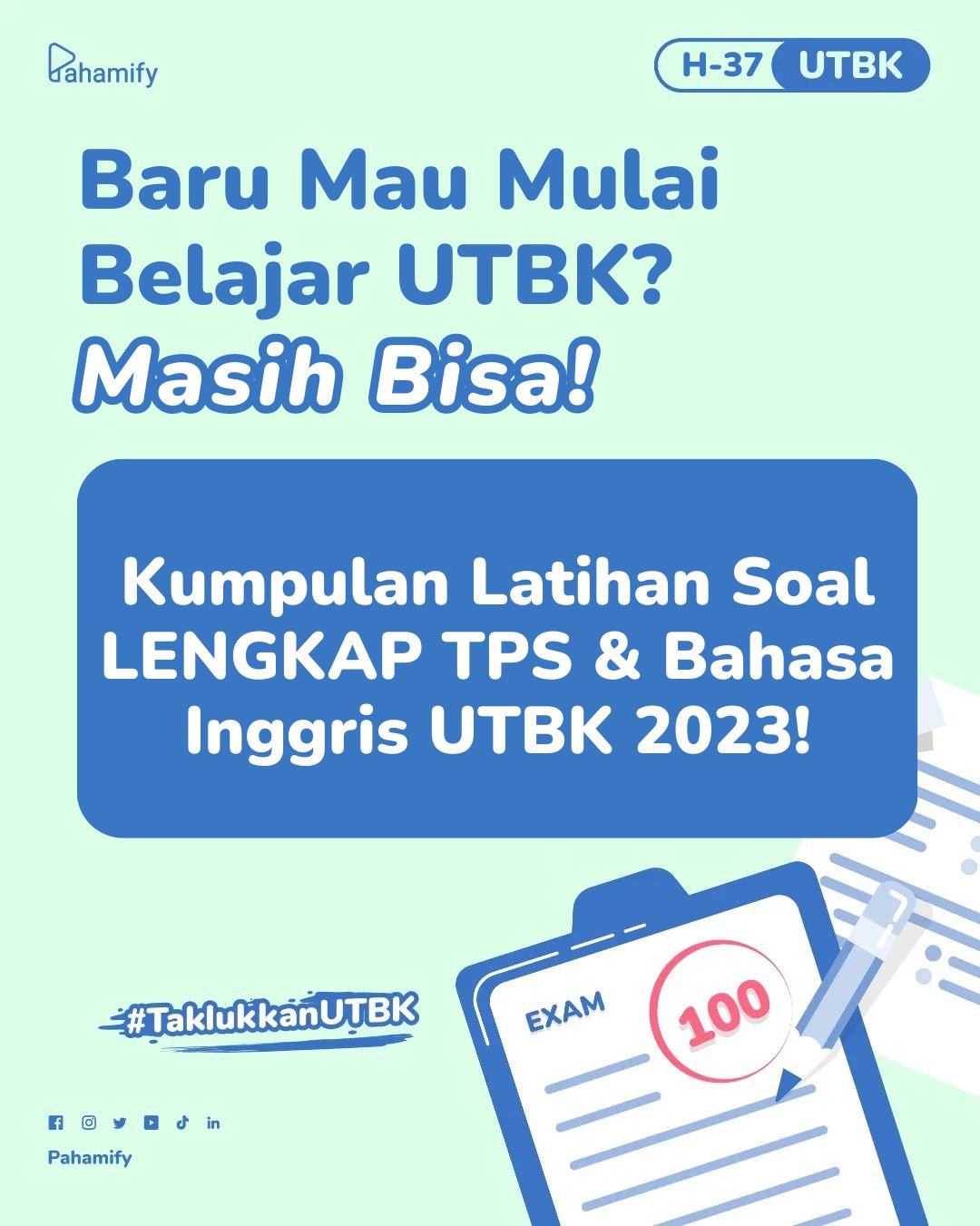 #TaklukkanUTBK Bareng Pahamify on Twitter: "📌Kumpulan Latihan Soal LENGKAP TPS & Bahasa Inggris ...