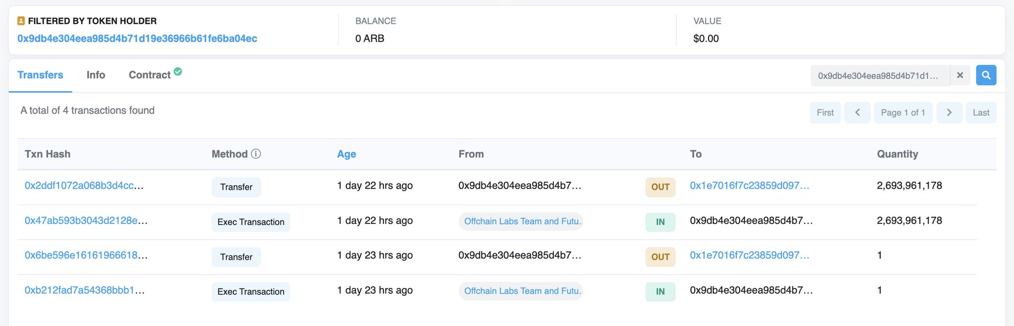 Lookonchain on Twitter: "1/ 2.694B $ARB(distributed to Offchain Labs Team and Future Team ...