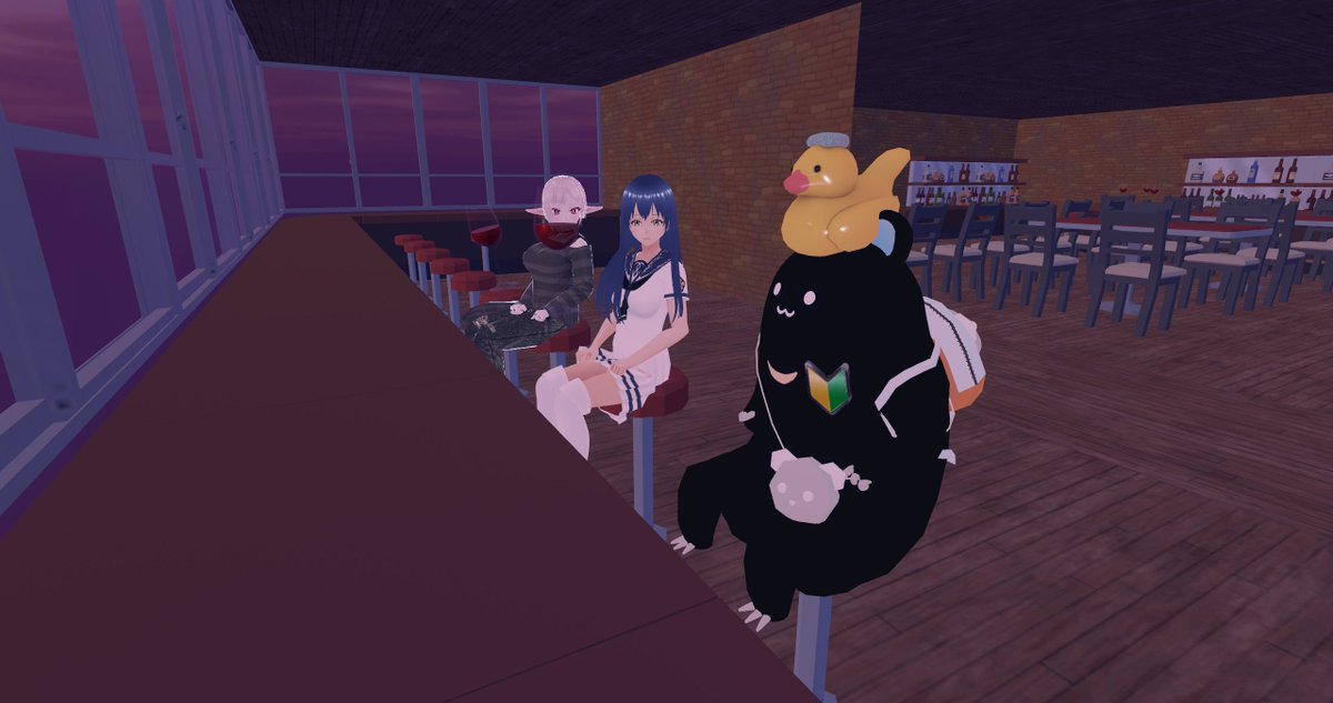 SpritePlum on Twitter: "お店のマスターはお客の呼び込みで忙しいみたいですw 人気店になるといいですね～ #cluster https://cluster.mu/w ...