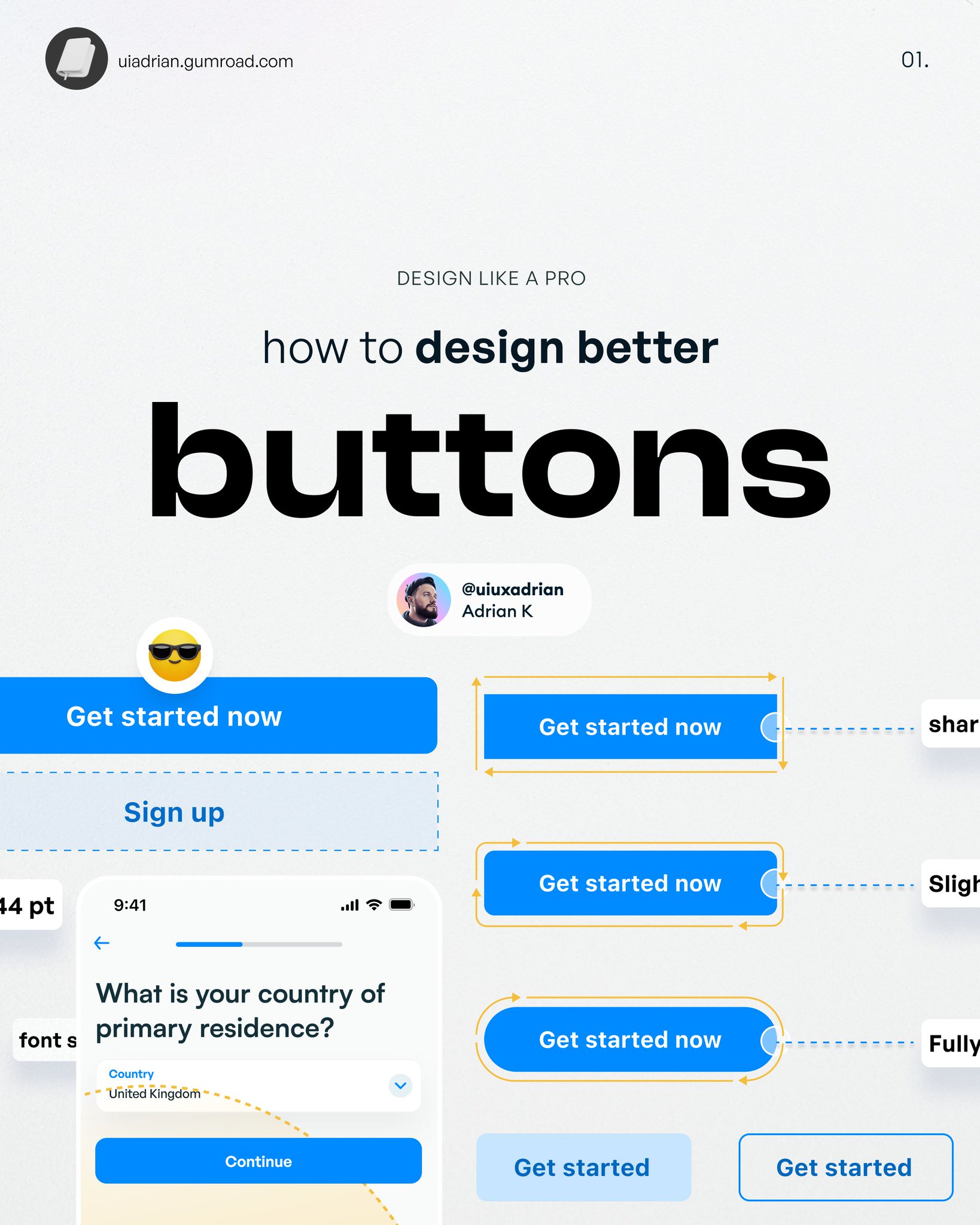 UI Adrian on Twitter: "How to design better UI buttons https://t.co/0AbGR7fXeY" / Twitter