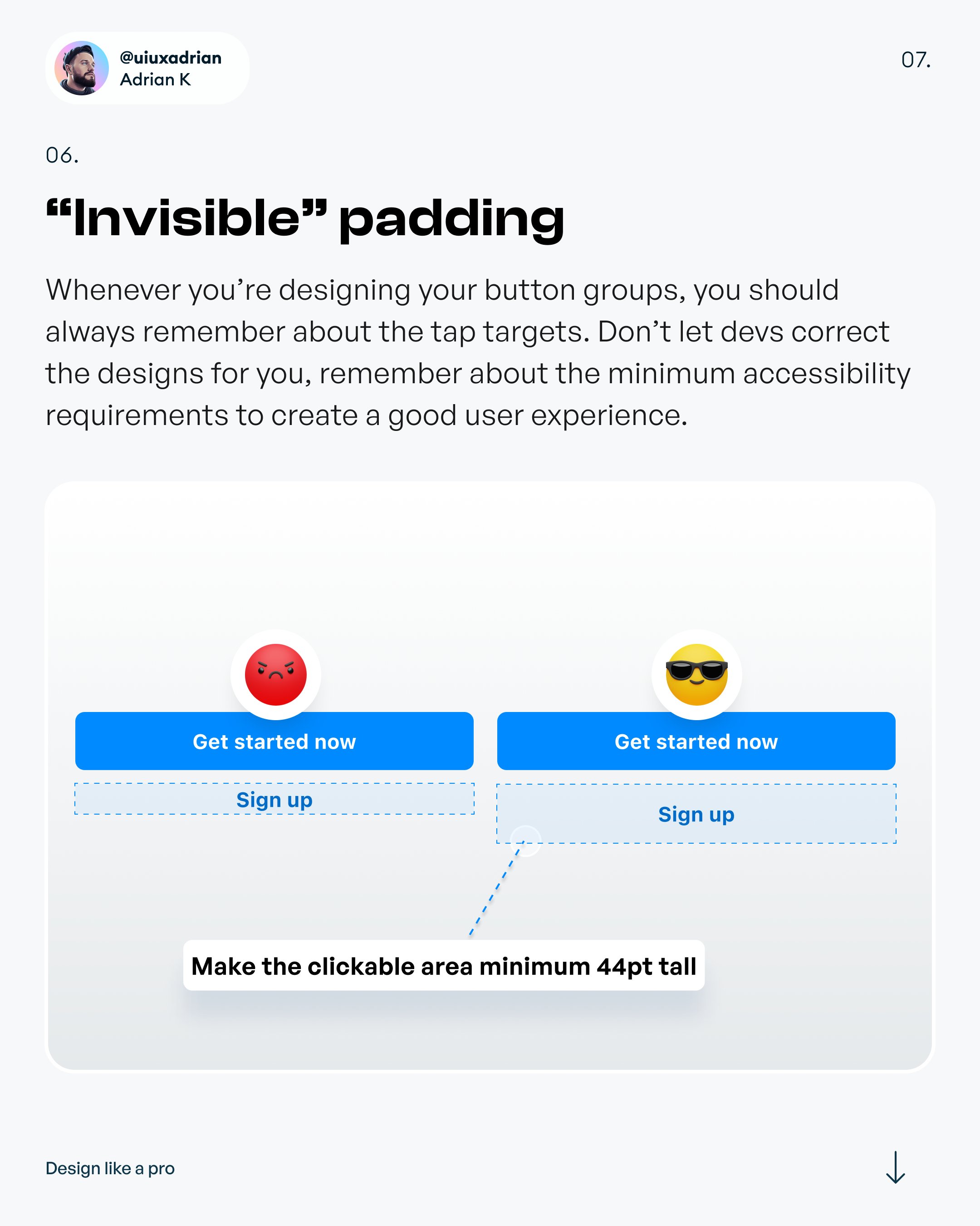UI Adrian on Twitter: "How to design better UI buttons https://t.co/0AbGR7fXeY" / Twitter