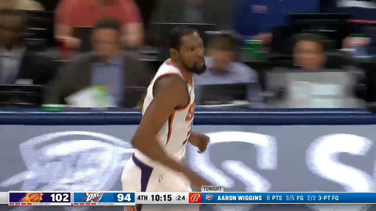 NBA on Twitter: "SGA and KD battled in OKC tonight 🍿 @shaiglalex 39 PTS @KDTrey5 35 PTS, W"