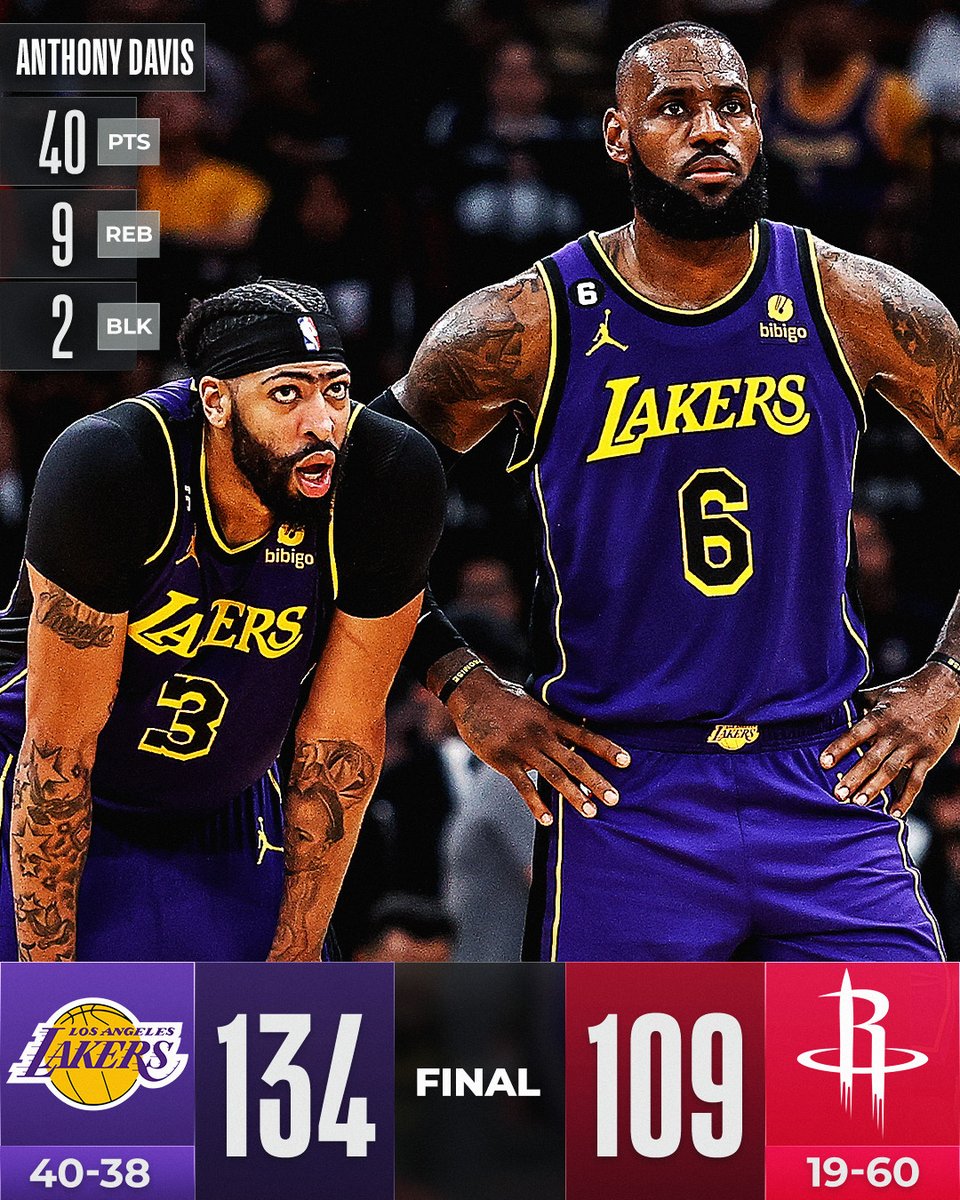 Invictos🏆 on Twitter: "RT @NBA: AD goes 15-20 from the field and LeBron drops a triple-double as ...