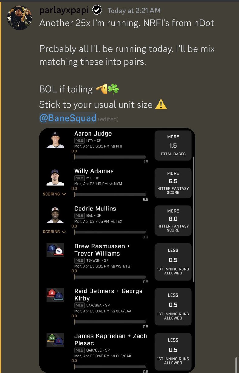 FlashLeaks ⚡️ on Twitter: "ParlayPapi ⚡️ #PrizePicks #flashleaks #DFS #GAMBLING #FLIFF # ...