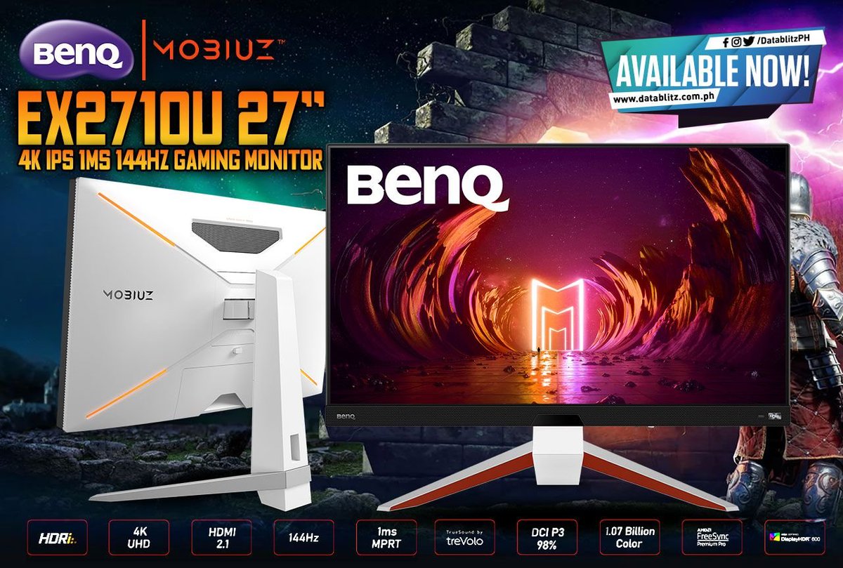 DataBlitz on Twitter: "IMMERSIVE GAMING EXPERIENCE. BenQ Mobiuz EX2710U 27" 4K IPS 1ms 144Hz ...