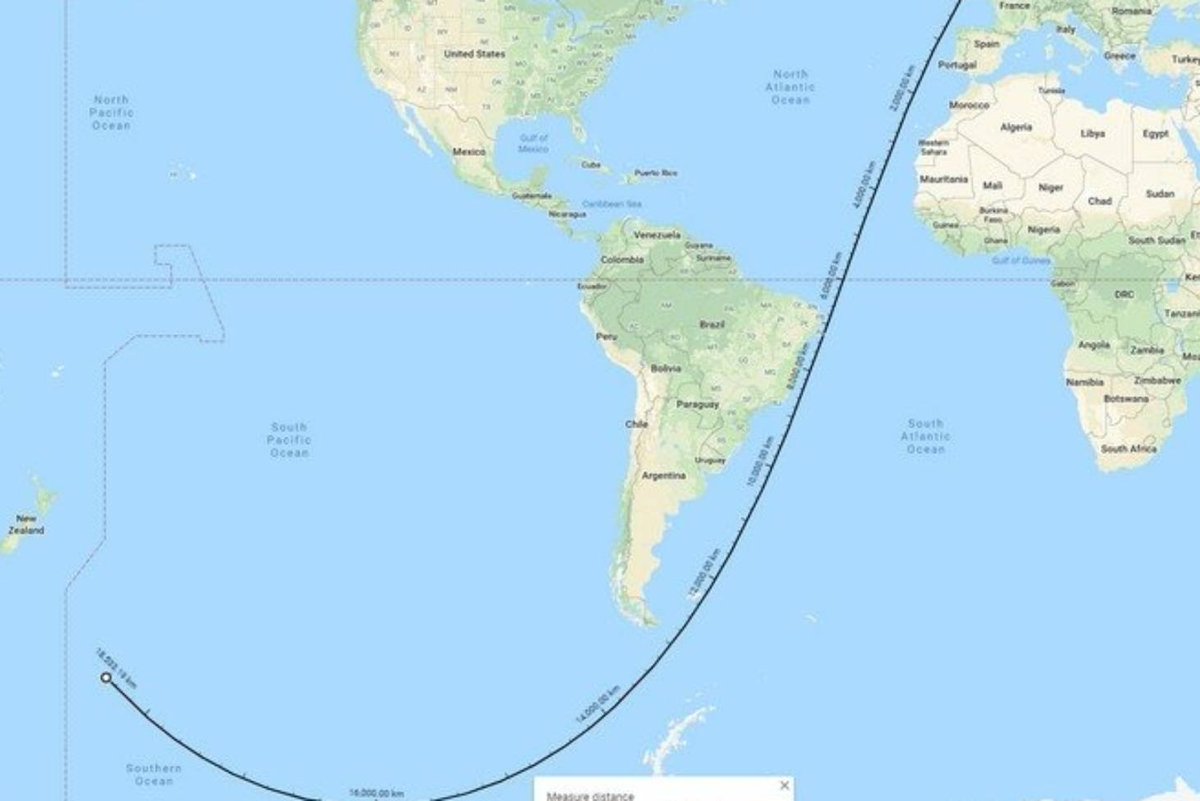 It's possible to sail from the UK to New Zealand along a very nearly ...