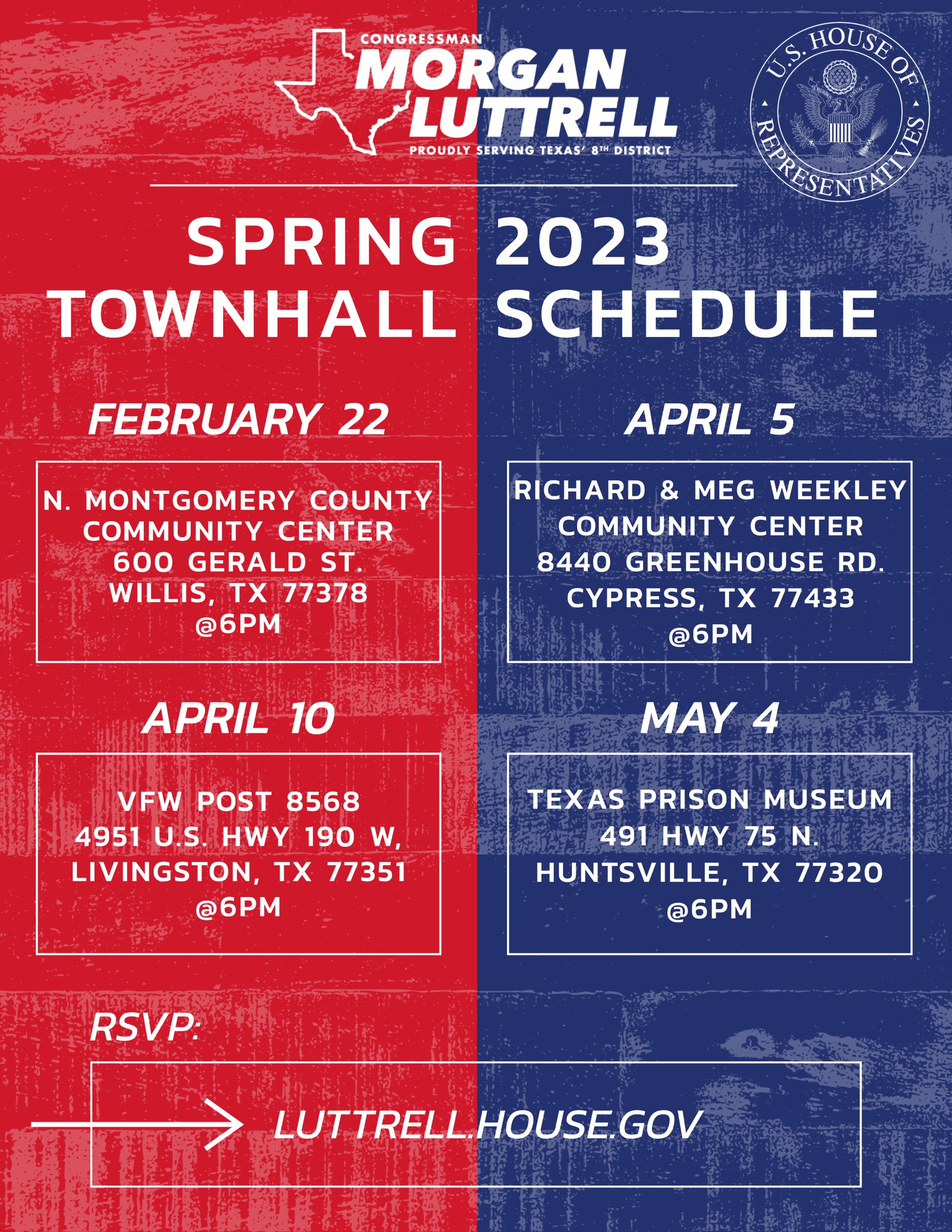 Congressman Morgan Luttrell On Twitter Wednesday Im Hosting My