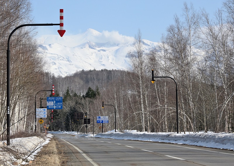 PREZO（プレゾ） on Twitter: "#白ひげの滝 へと向かう途中、#十勝岳 がとってもキレイに見えたのでパシャリ😊 道路両脇の白樺並木がところどころアーチのようになっていて、白樺の ...