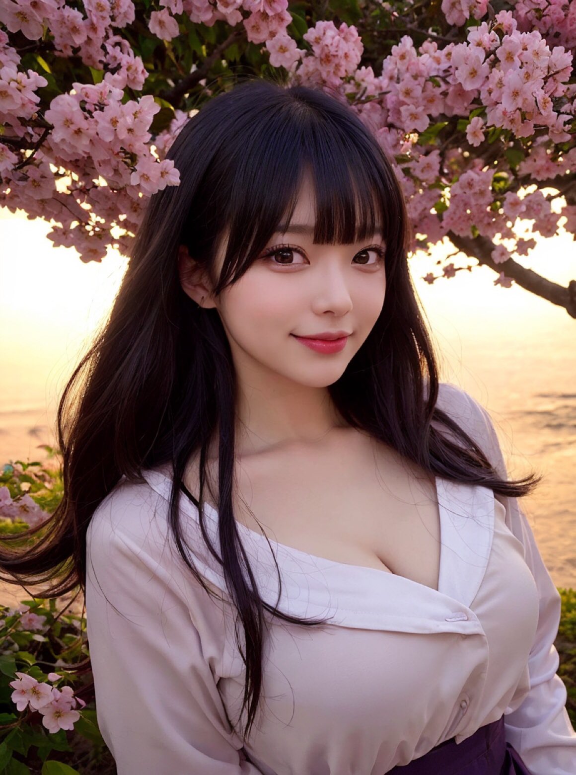 Aya | あや | AI Coser on Twitter: "A perfect end to a perfect day with you ️🌸 桜の木の下で君と過ごす最高の瞬間 ️🌸 ...