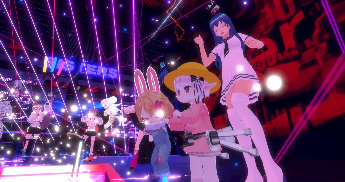 SpritePlum on Twitter: "今夜もフレンドさんとノリノリですよ 寝落ちしないように気を付けたいと思いまーすw #cluster #club_SISTERS # ...