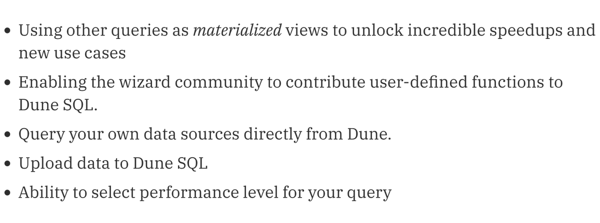 Dune on Twitter: "We’ve got a really exciting roadmap for the next few months Dune SQL is truly ...
