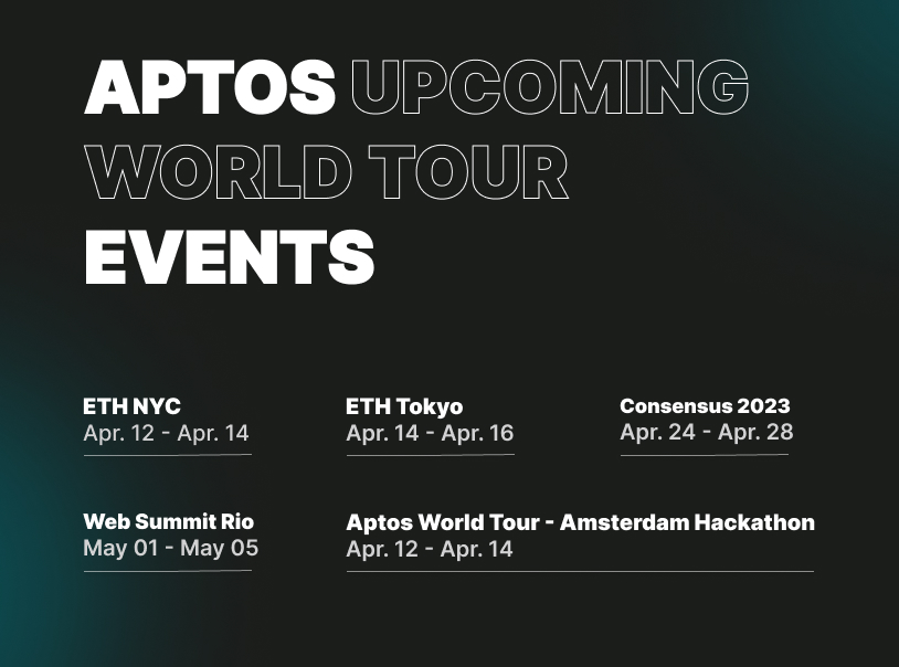 LOFT on Twitter: "👋Let's take a look at upcoming @Aptos_Network WORLD TOUR Events. This ...