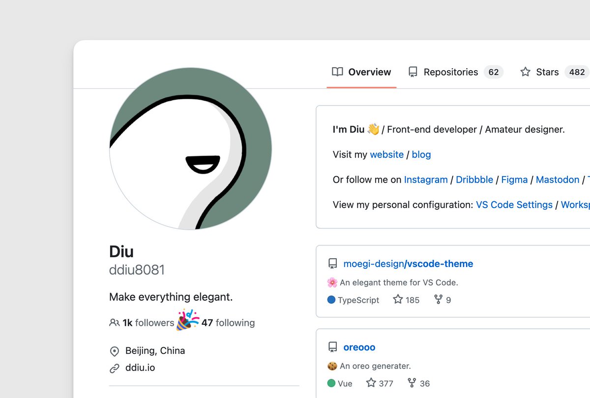 Diu on Twitter: "1k followers on GitHub. Thank you 💚! https://t.co/fAH2nSnbLl" / Twitter