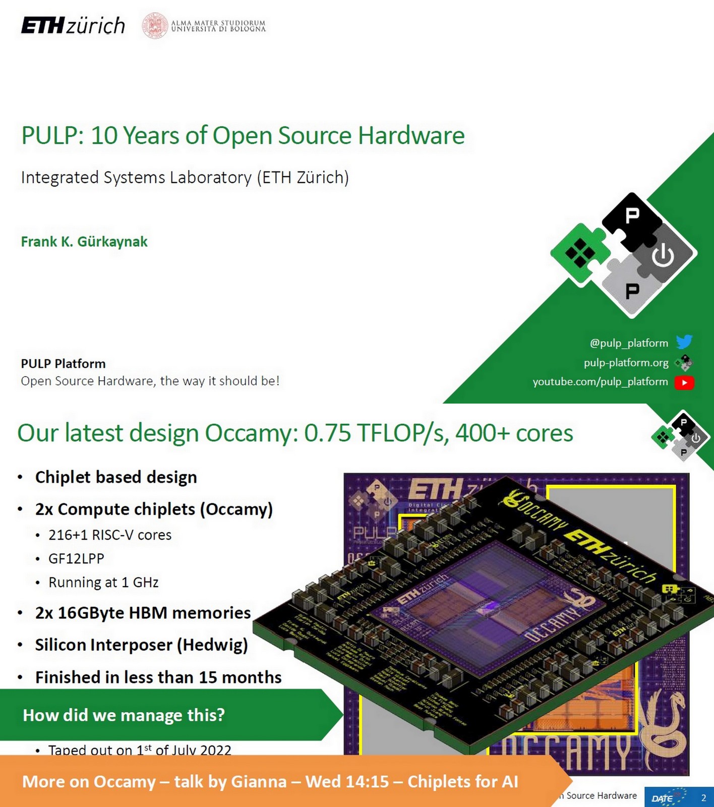 OGAWA, Tadashi on Twitter: "=> "@pulp_platform: 10 Years of Open Source Hardware", Frank ...
