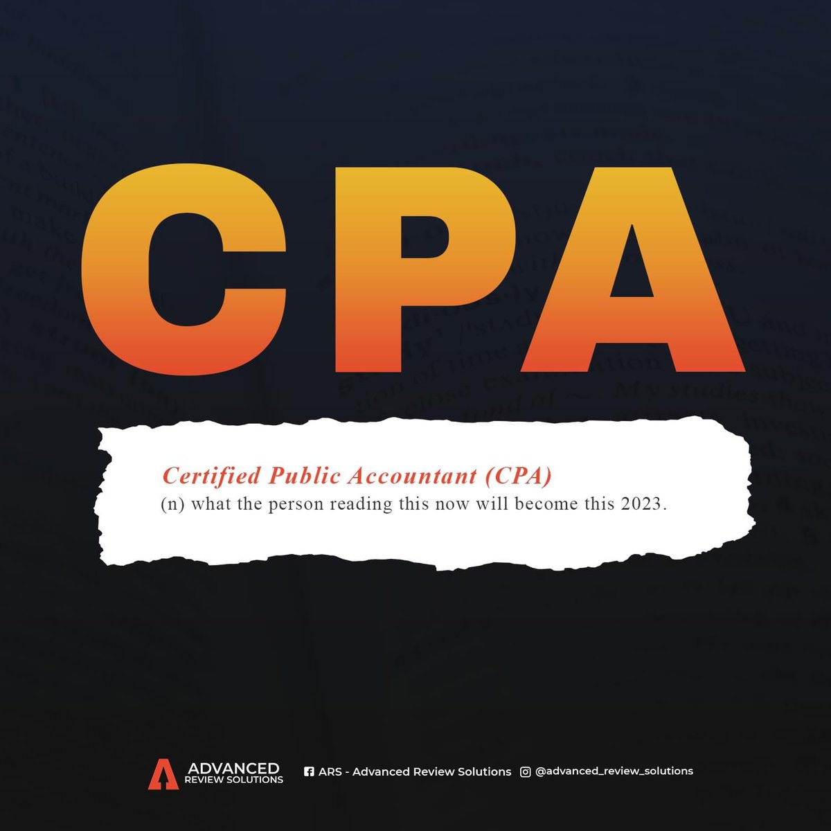 Advanced Review Solutions (ARS) CPA Review Center on Twitter: "Patuloy na magsikap hanggang sa ...