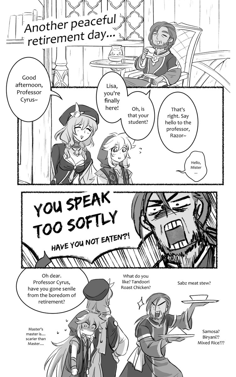 「break time doodle channeling grandpa energy into professor 」4dangoの漫画