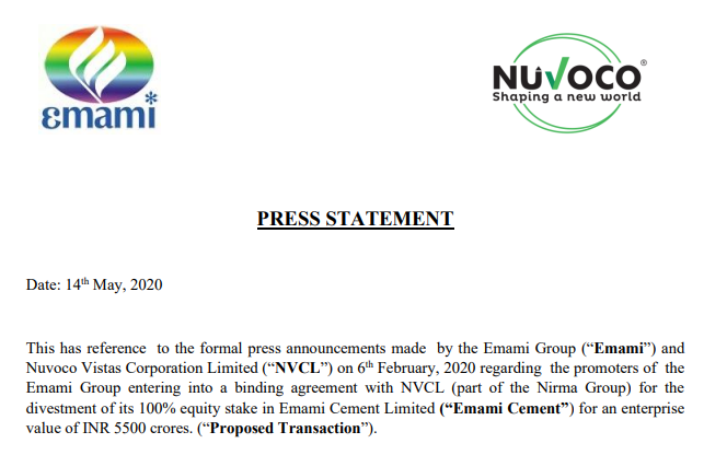 Nuvoco Vista Corp ltd MCap: 12K cr It is the 5th largest cement co in ...