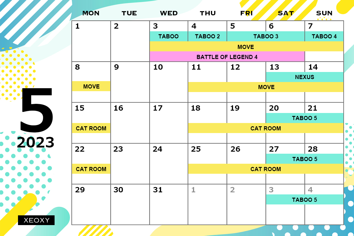 XEOXY リアル謎解き脱出ゲーム on Twitter: "【📢開催スケジュール 】 4月～6月の開催スケジュール🗓 ゴールデンラッシュは全公演 東京店舗でしか体験できません‼️ 是非この ...