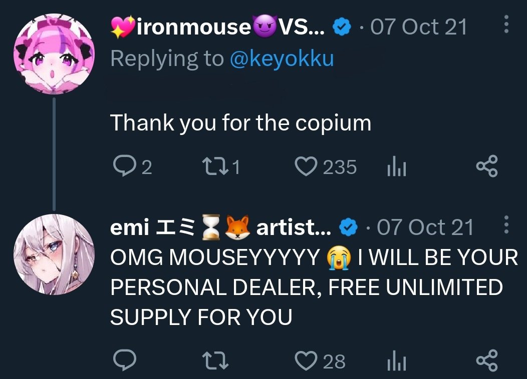 emi エミ⌛️🦊 artist vtuber on Twitter: "throw back to copium dealer arc ft calli, ironmouse, bao ...