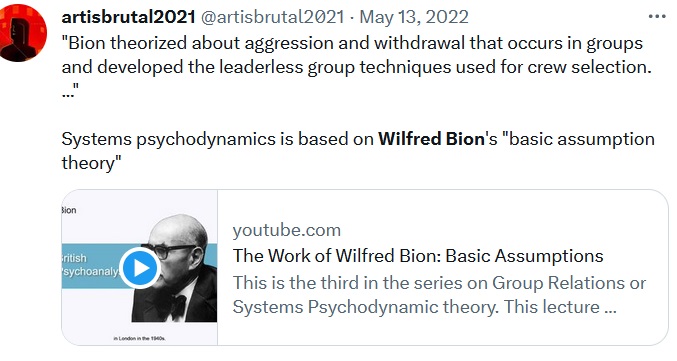 "The trauma based mind control started with the Tavistock Institute of ...
