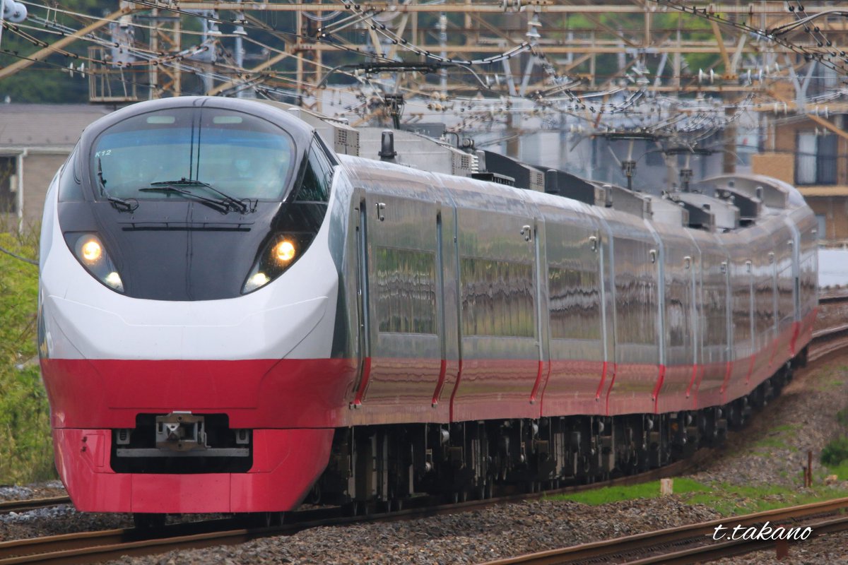 t.takano on Twitter: "185系よりこちらの方が熱かった！ E657系K12編成スカーレットブロッサム E531系K423編成赤電ラッピング"