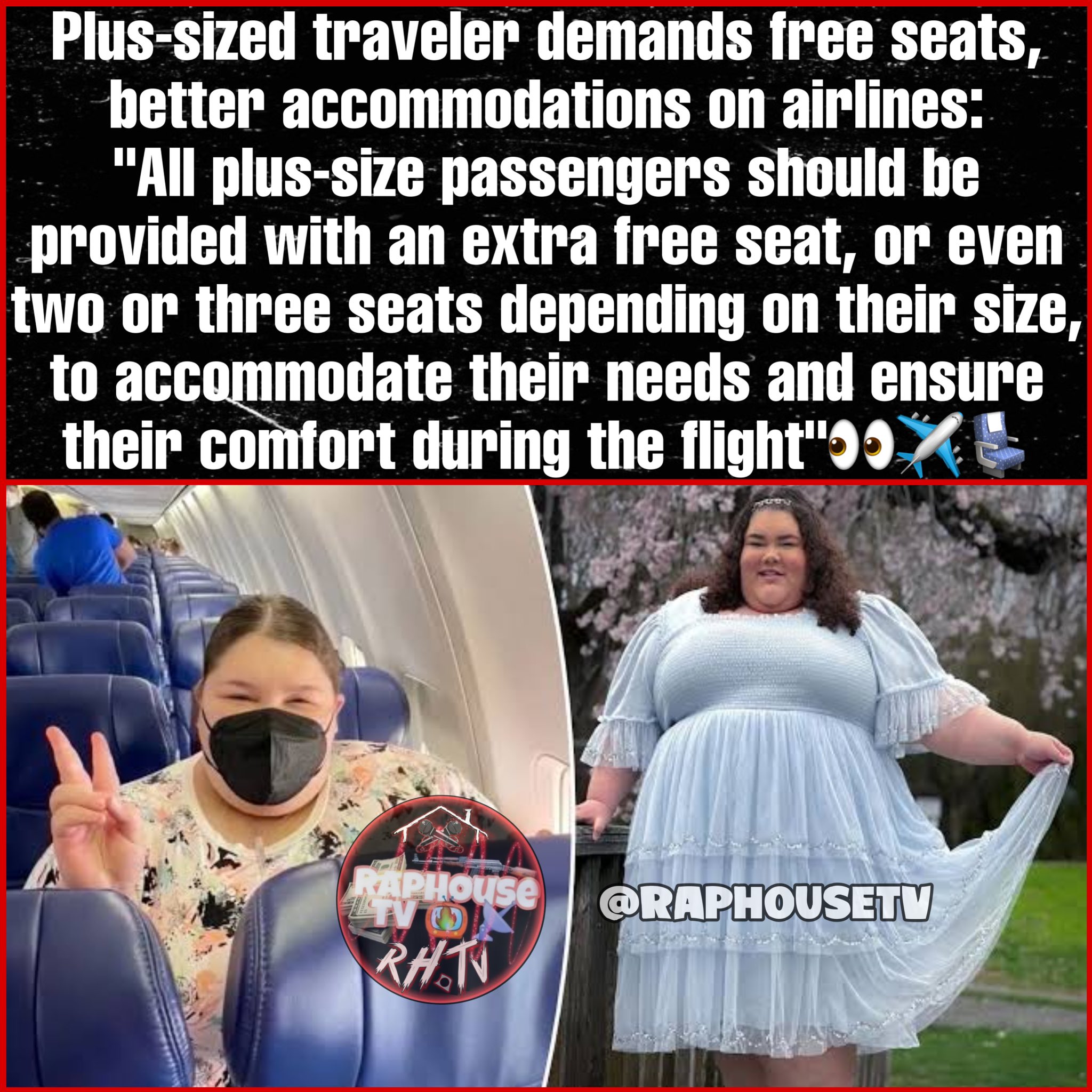Raphousetv (RHTV) on Twitter: "Plus-sized traveler demands free seats, better accommodations on ...