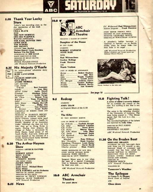 Graeme Wood on Twitter: "TV📺16/4/66 ITV 1.0:World of Sport 5.15:Mad Movies 5.45:News 5.50:Thank ...
