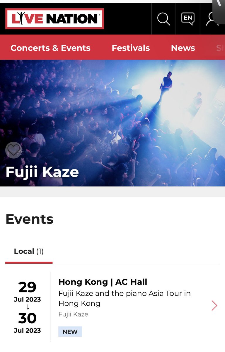 Espresso FujiiKaze (account in English) on Twitter: "@fujiikazestaff When I check live nation HK ...